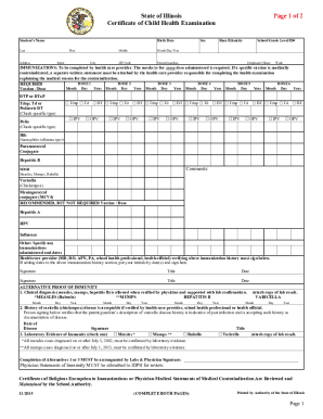Fillable Online State of Illinois Page 1 of 2 Certificate of Child ...