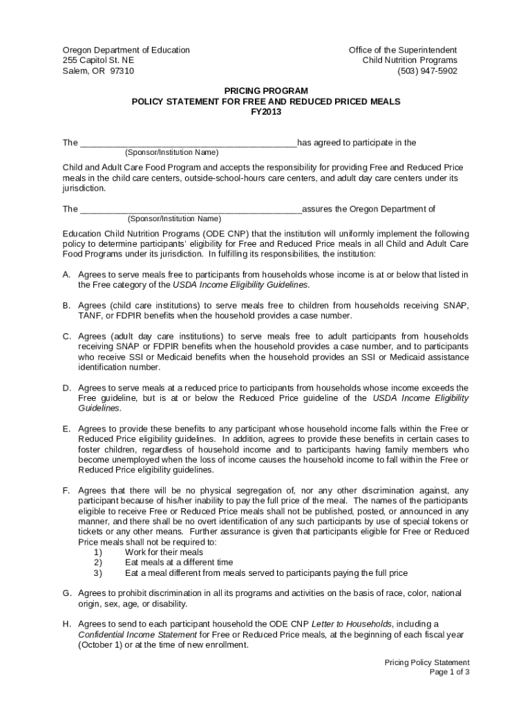 Sanitation Inspection Request USDA Child and Adult Care Food Program ...