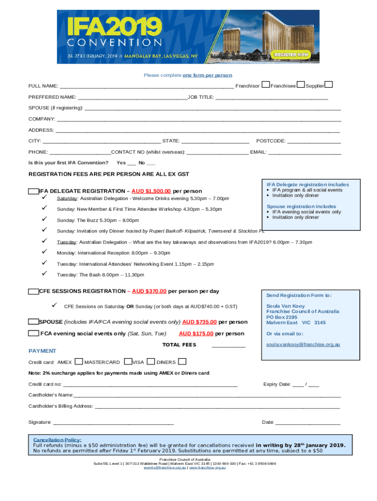 REGISTRATION FEES ARE PER PERSON ARE ALL EX GST - Amazon Web Services, Inc. Doc Template | pdfFiller