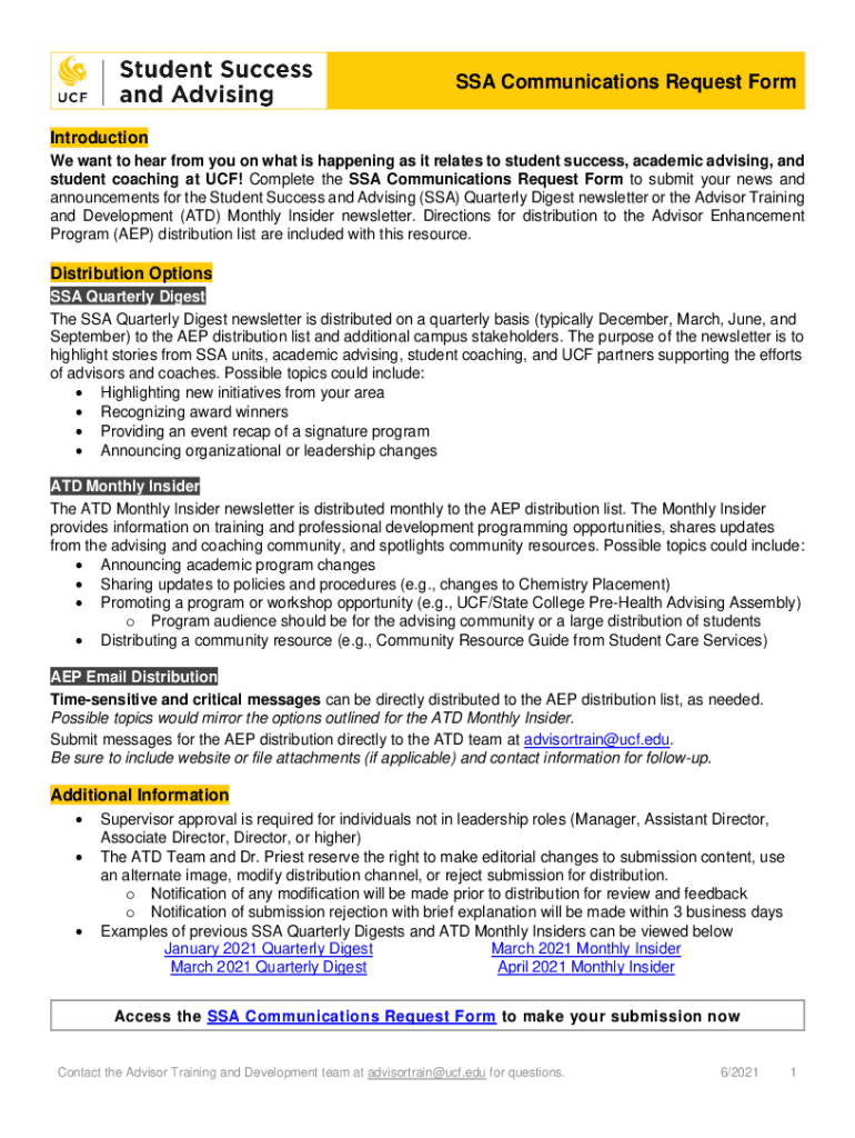 Fillable Online SSA Communications Request Form - Division of Fax Email ...