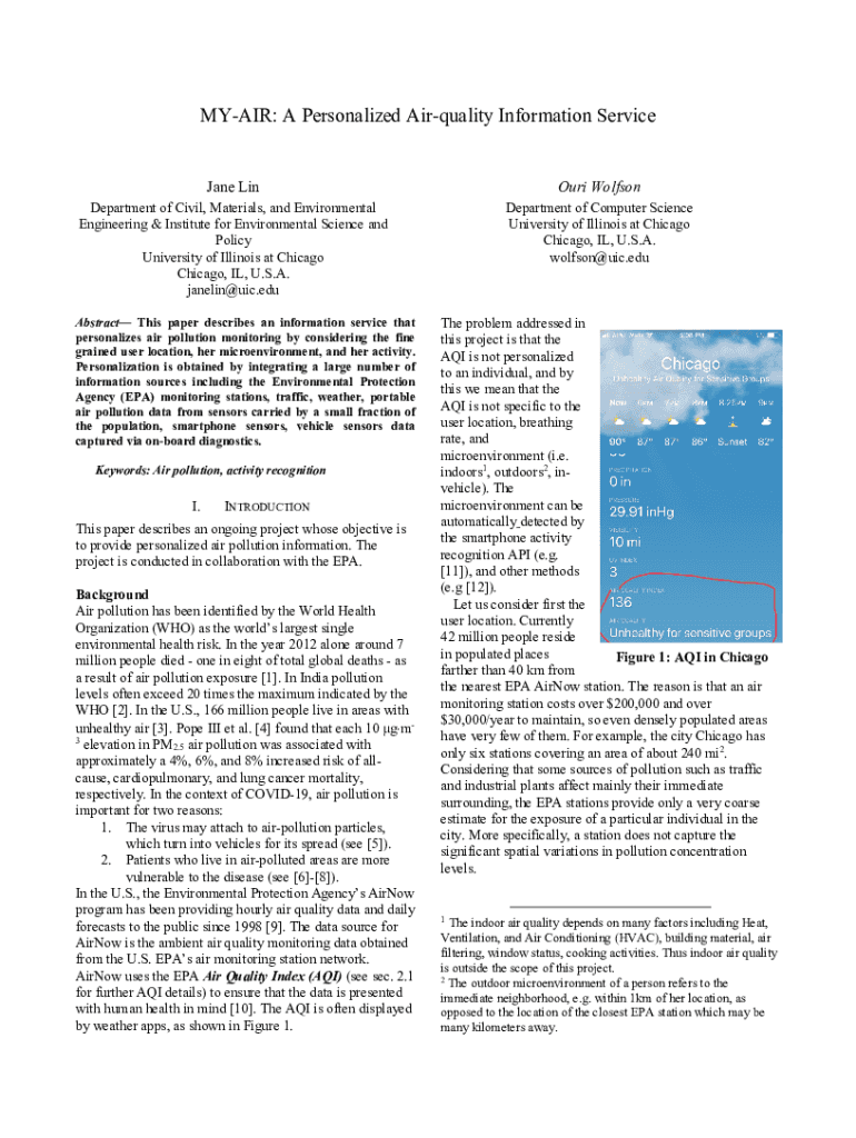 Fillable Online MY-AIR: A Personalized Air-quality Information Service ...