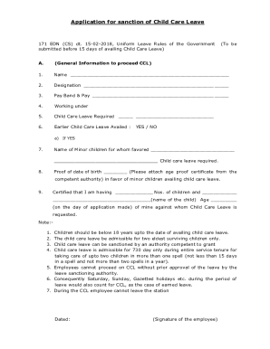 Fillable Online handypdf.comcatchild-care-leave-formChild Care Leave ...