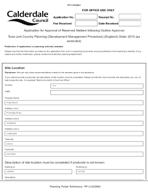 Fillable Online Application for Approval of Reserved Matters following ...