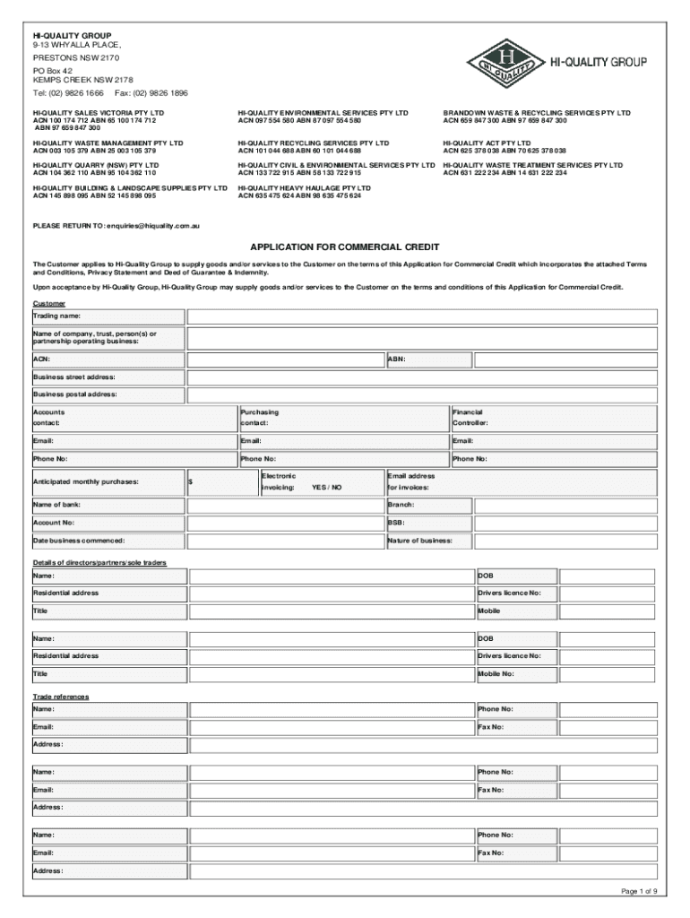 Fillable Online Credit Application Form - static1.1.sqspcdn.com Fax Email Print - pdfFiller