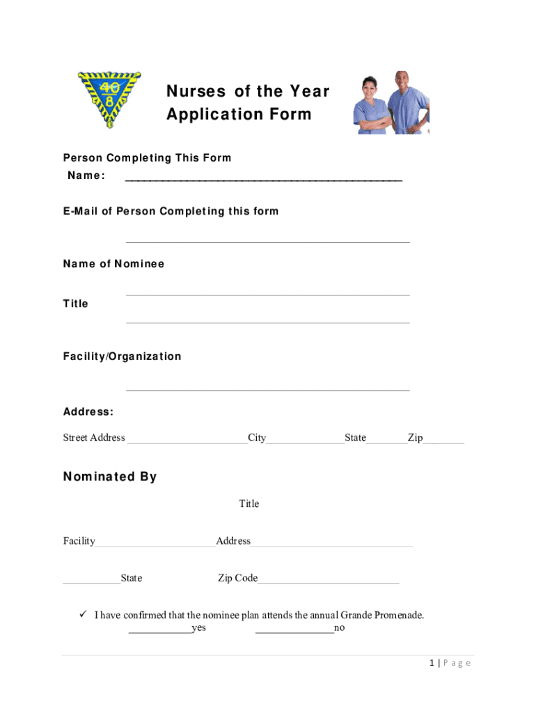Fillable Online Nurse of the Year form - static1.1.sqspcdn.com Fax Email Print - pdfFiller