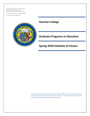 Fillable Online Goucher College Graduate Programs in Education Spring ...