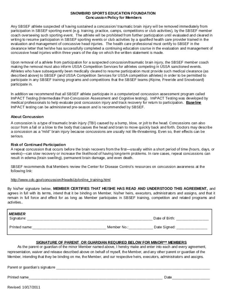 Sports-Related Concussion and Head Injury Fact Sheet and Parent ... Doc ...