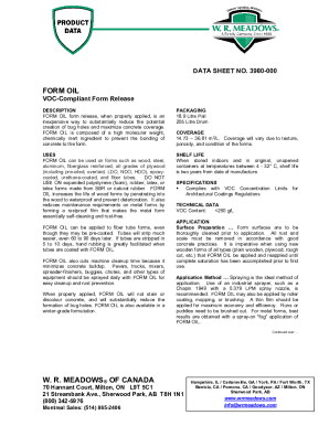 Fillable Online FORM OIL VOC-Compliant Form Release - W. R. Meadows Fax ...