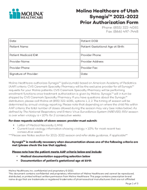Fillable Online Molina Healthcare/Molina Medicare Prior Authorization ...