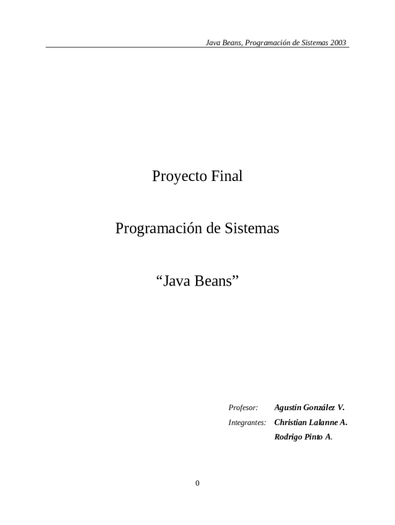 Vdocumentssiteproyecto Final Programacin Deproyecto Final Programacin De Sistemas Java Beans
