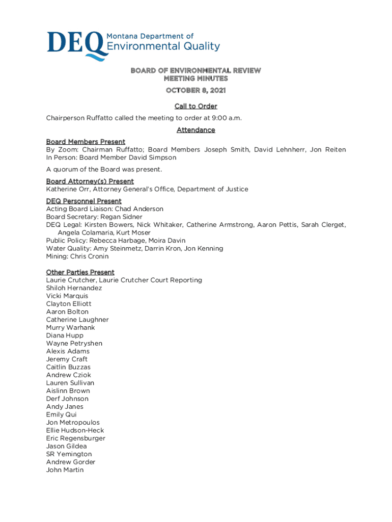 Fillable Online deq mt deq.mt.gov DEQAdmin berBoard of Environmental ...