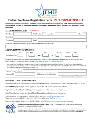 Fillable Online Federal Employee Registration Form - IN-PERSON ...