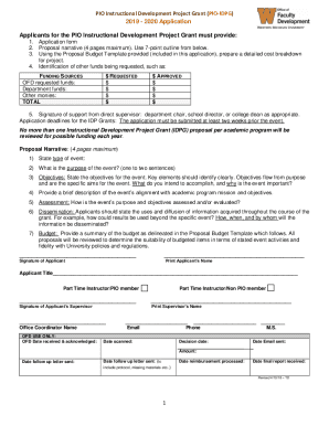 Fillable Online PIO Instructional Development Project Grant Application ...