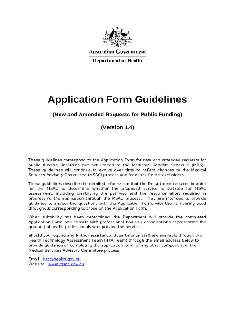 Application Guidelines Doc Template | pdfFiller
