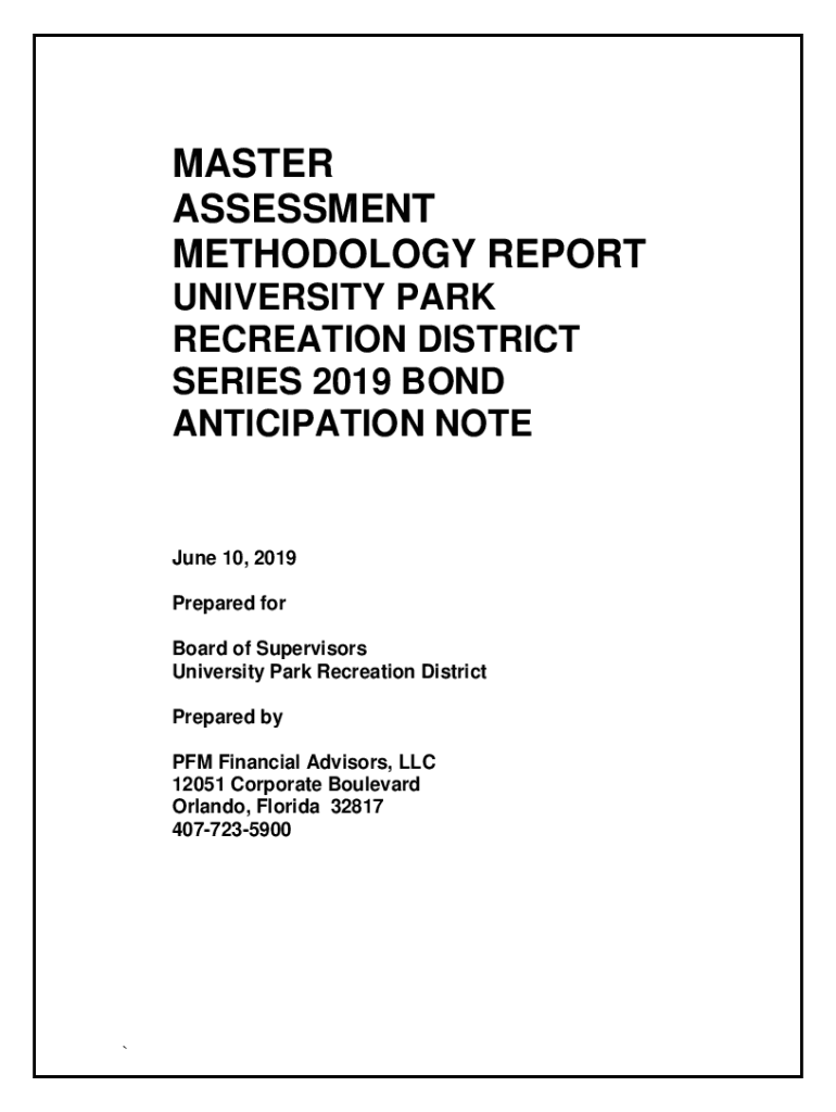 Fillable Online UPRD Master Assessment Report - University Park RD Fax ...