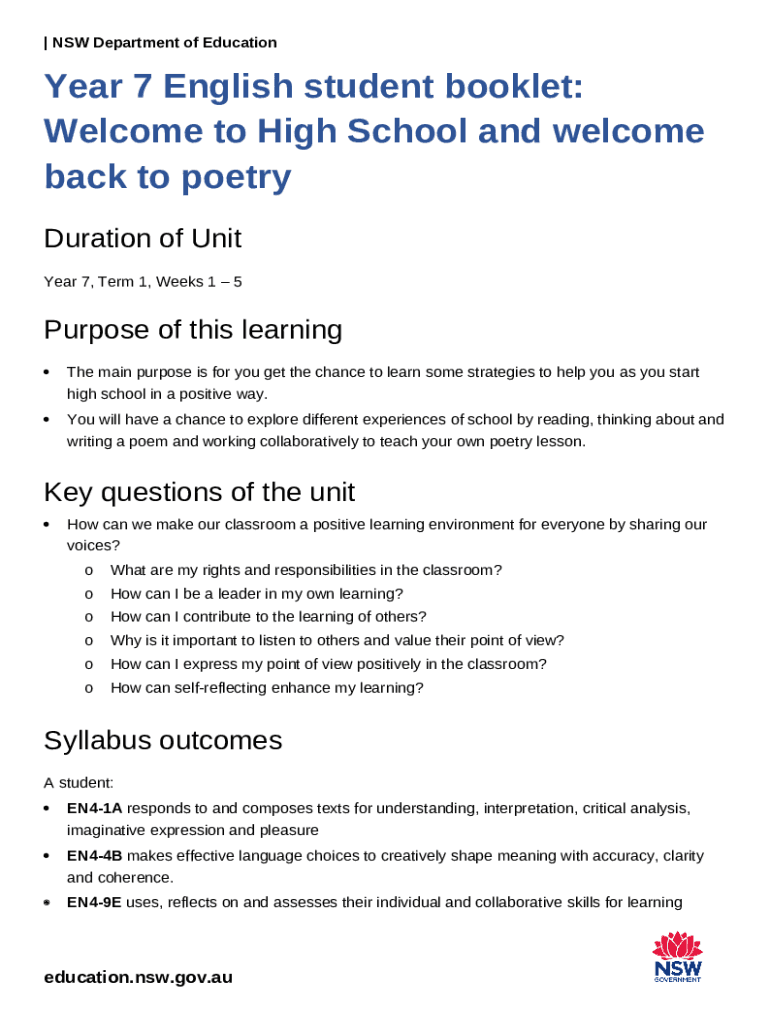 English lesson units for Year 7 students - Oak National Academy Doc ...