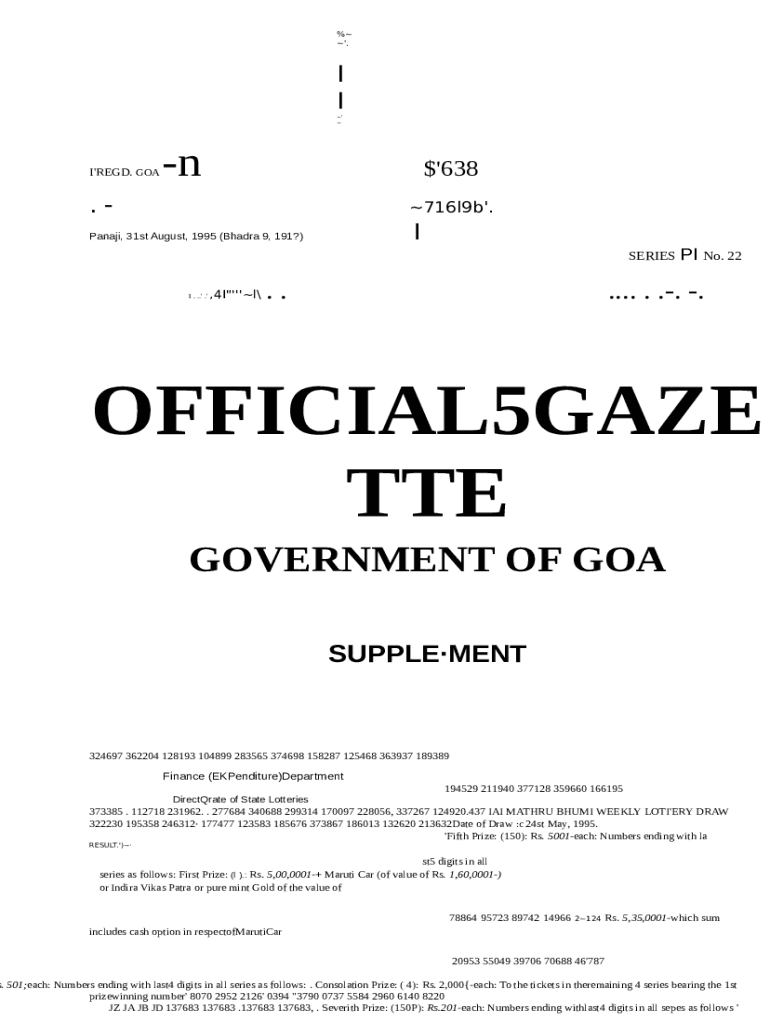 GOVERNMENT OF GOA - goaprintingpress.gov.in Doc Template | pdfFiller