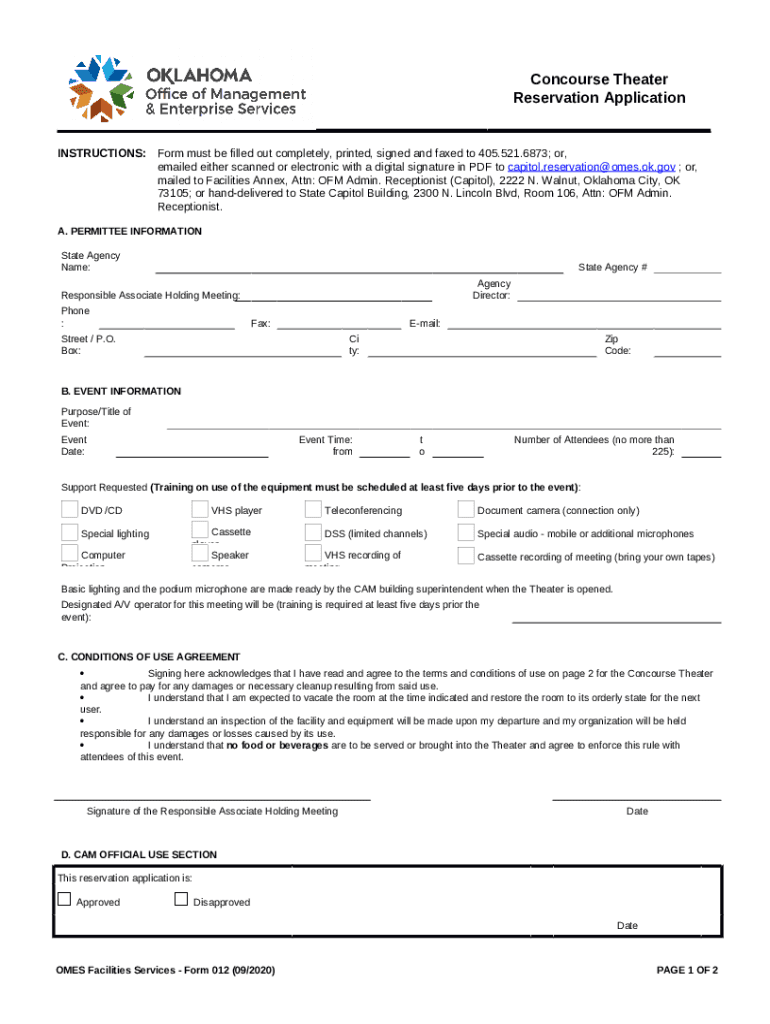Concourse Theater Reservation Application. used to reserve the State ...