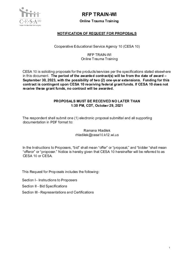 Fillable Online Request for Proposal (RFP) Guide - Training ...