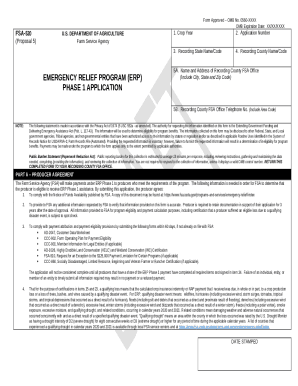 FSA-520 Emergency Relief Program (ERP) Phase 1 Application Doc Template ...