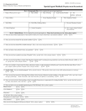 Fillable Online Form ATF F 2300 10 ATF F 2300 10 Special Agent Medical ...
