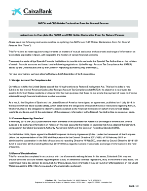 Fillable Online FATCA and CRS Holder Declaration Form for Natural ...