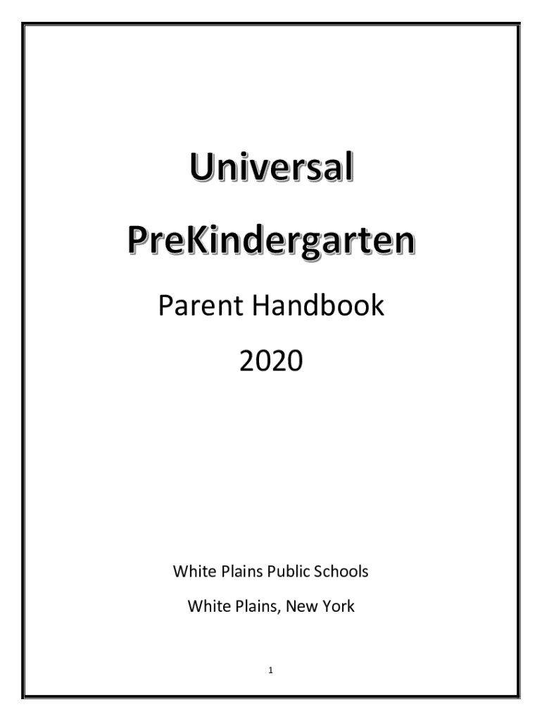 Fillable Online Parent Handbook 2020 - White Plains Public Schools Fax Email Print - pdfFiller