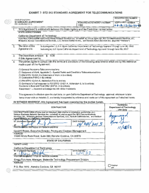 Fillable Online Exhibit 7: STD 213 Standard Agreement For ...