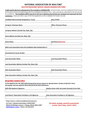 Fillable Online 2022-DSA-Nomination-Form.pdf Fax Email Print - pdfFiller