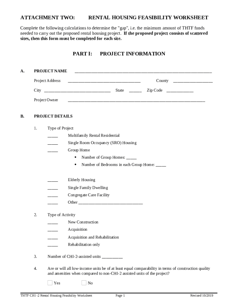 Rental Housing Feasibility Worksheet Doc Template | pdfFiller