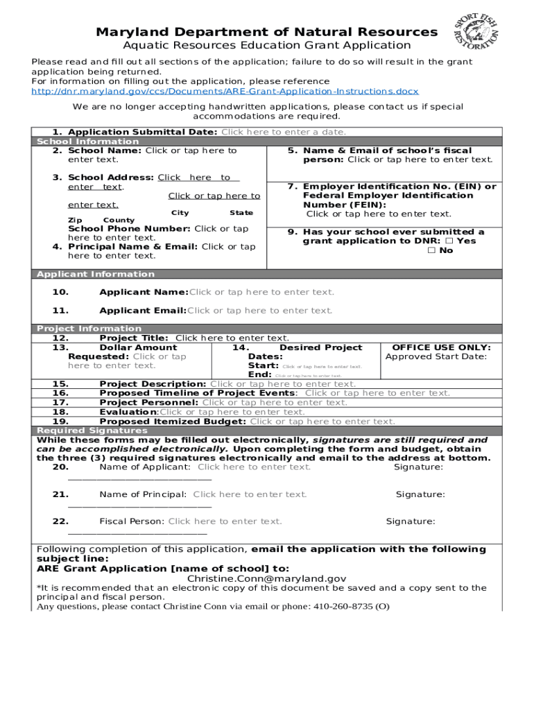 Aquatic Resources Education Grant Documents - Maryland Department of ... - dnr maryland Doc ...