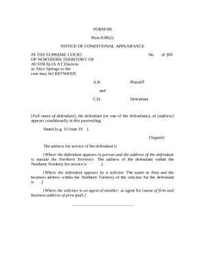 8B - Supreme Court NT - supremecourt nt gov Doc Template | pdfFiller