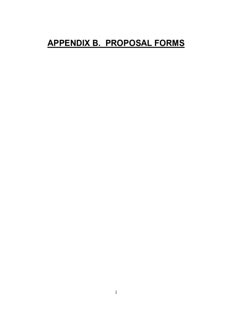 Fillable Online mhec maryland APPENDIX B. PROPOSAL FORMS Fax Email Print - pdfFiller