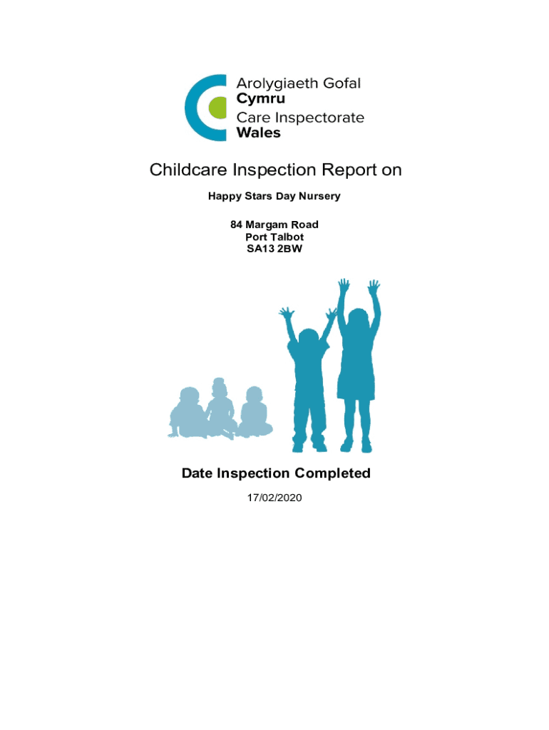 Fillable Online Childcare Inspection Report on Happy Stars Day Nursery ...