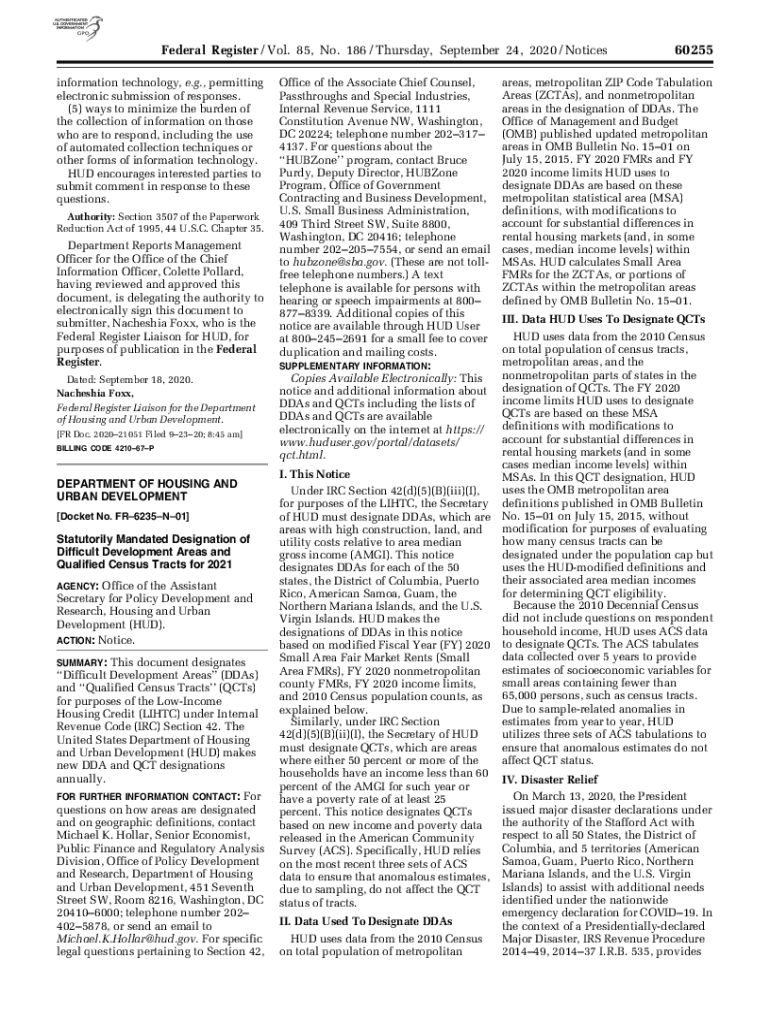 Fillable Online Federal Register :: Establishing a Fixed Time Period of ...