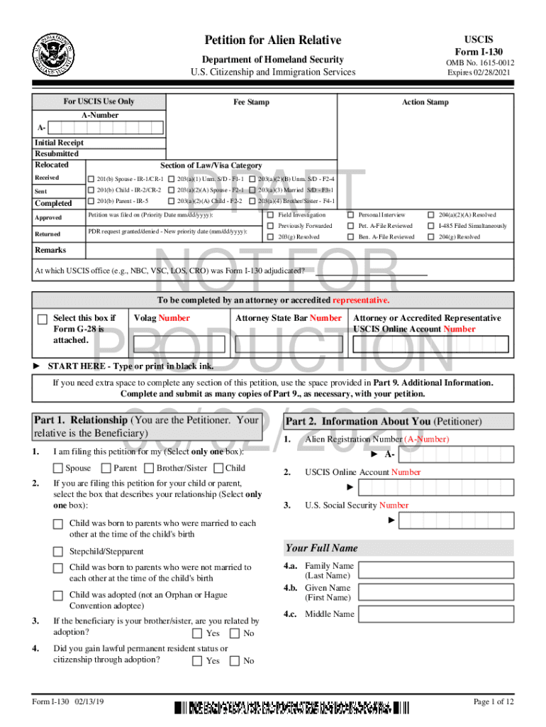 Fillable Online i-130-form.pdffiller.com2021 Form USCIS I-130 Fill ...