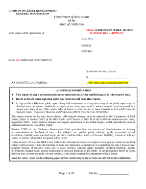 Common Interest Public Report Template (Rev. 5/11). Complete template ...