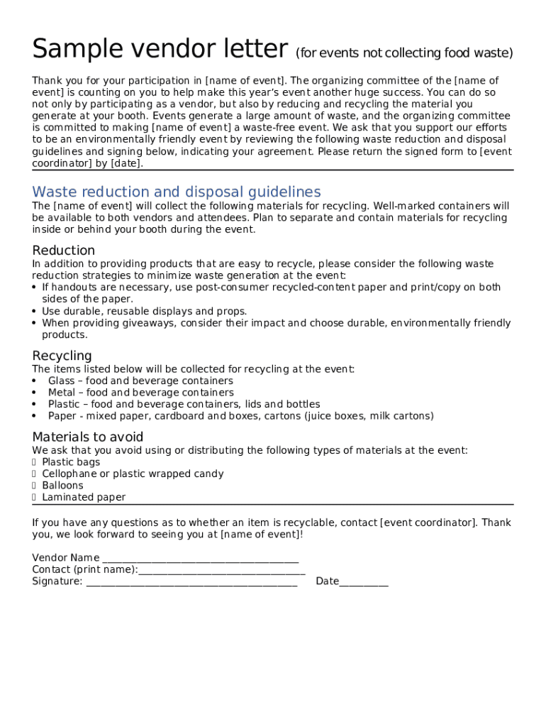 Hennepin County: Planning a Low Waste Event Doc Template | pdfFiller