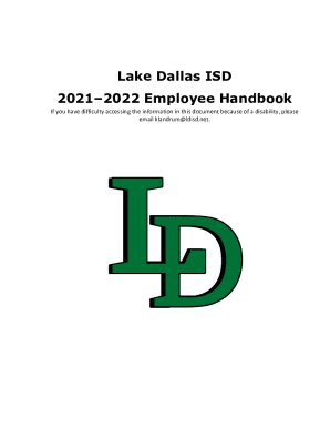 Fillable Online Lake Dallas ISD 20212022 Employee Handbook - ldisd.net ...