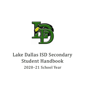 Fillable Online Lake Dallas ISD Secondary Student Handbook Fax Email ...