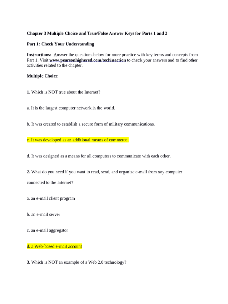 CHAPTER-BY-CHAPTER ANSWER KEYWriting Multiple Choice and True/False ...