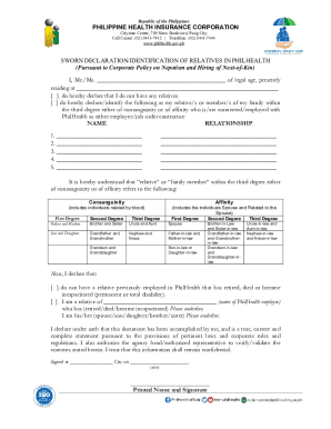 Fillable Online republic of the philippines philippine health insurance ...