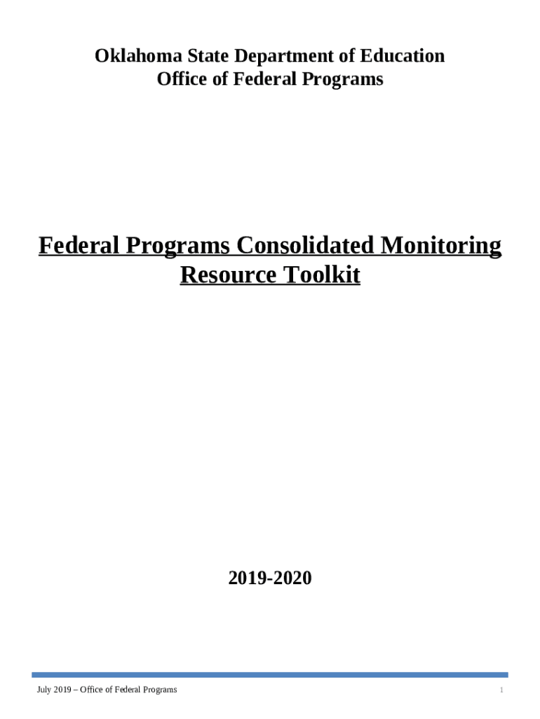 Federal Programs Consolidated Monitoring Resource Toolkit - sde ok Doc ...