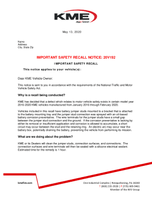 Fillable Online static.nhtsa.govodirclIMPORTANT SAFETY RECALL ...