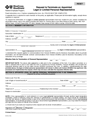Fillable Online Request for Personal Representative - Horizon Blue ...