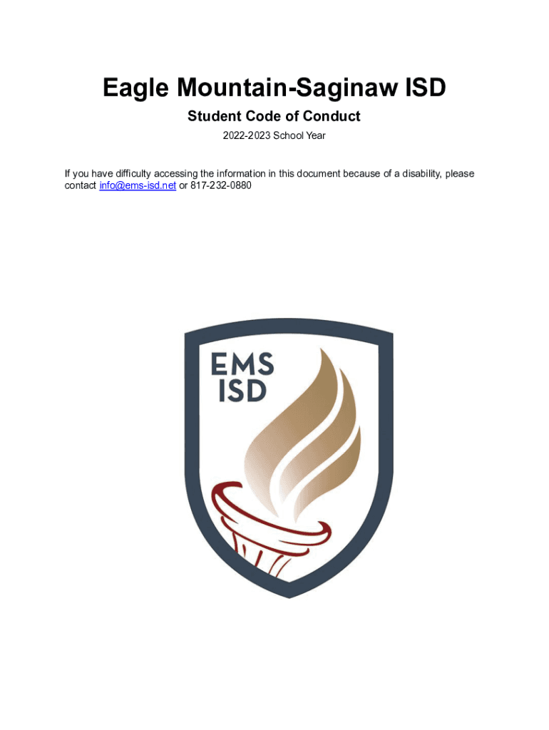 Fillable Online 2021-2022 EMS Student Code of Conduct - Eagle Mountain ...