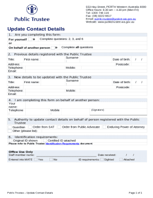 Update contact details - WA Doc Template | pdfFiller