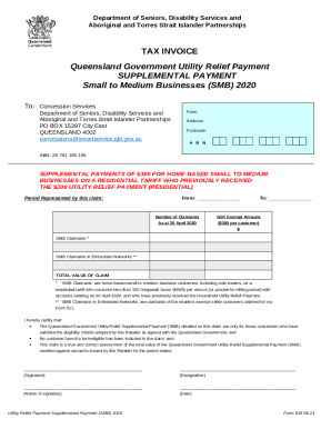 515 Tax Invoice Queensland Government Utility Relief ... Doc Template ...