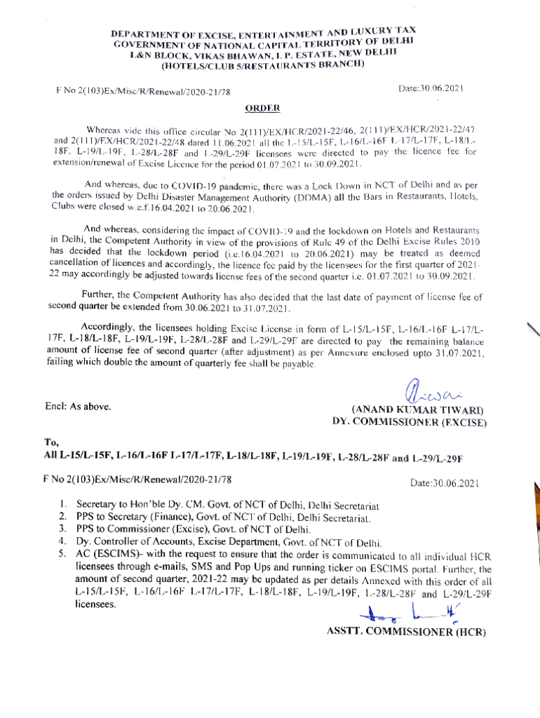 Fillable Online Accordingly, the licensees holding Excise License in ...