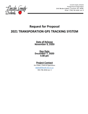 Fillable Online Request for Proposal 2021 TRANSPORATION GPS ... Fax ...